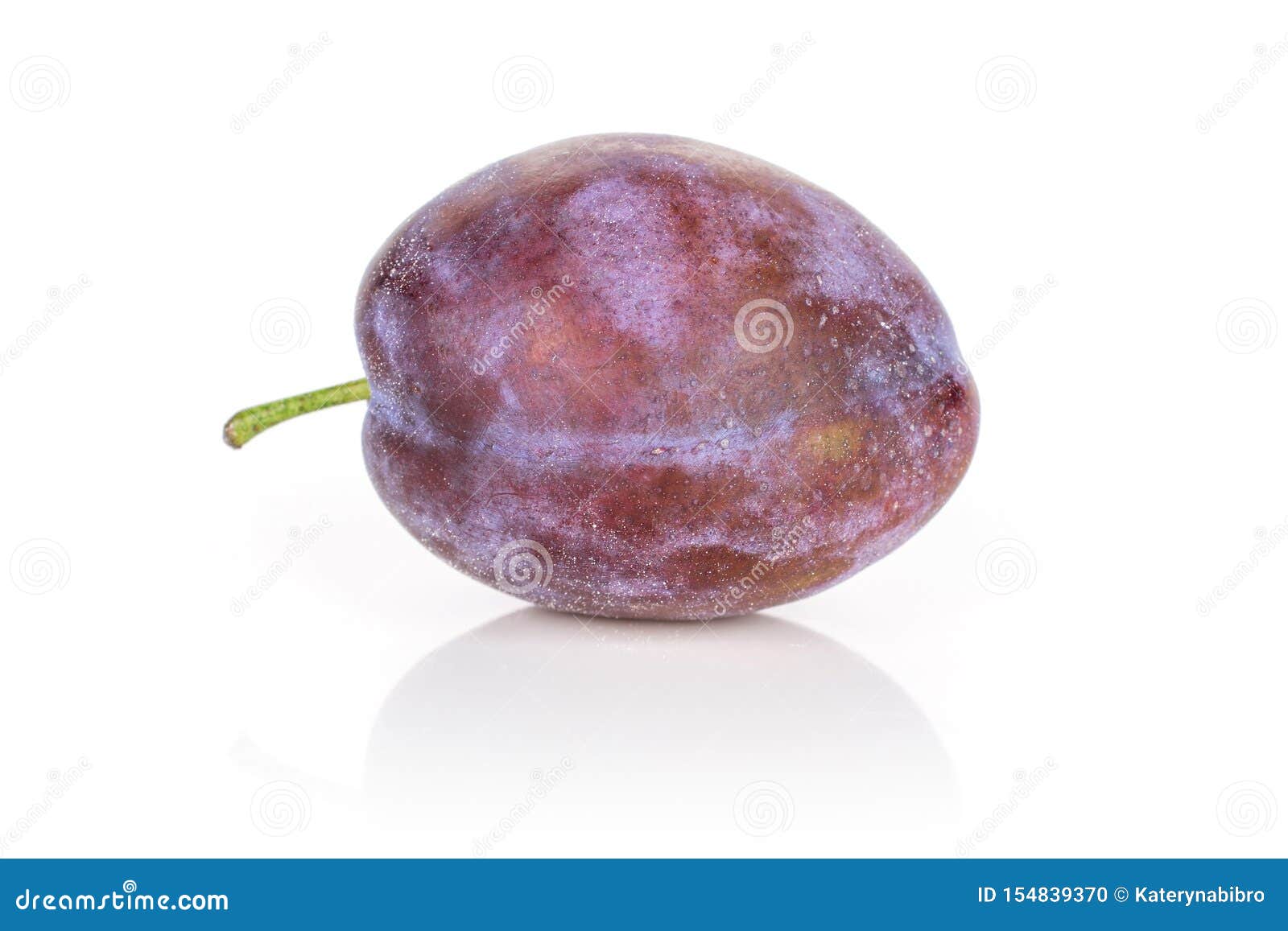 Fresh Blue Plum Isolated on White Stock Photo - Image of green, purple ...