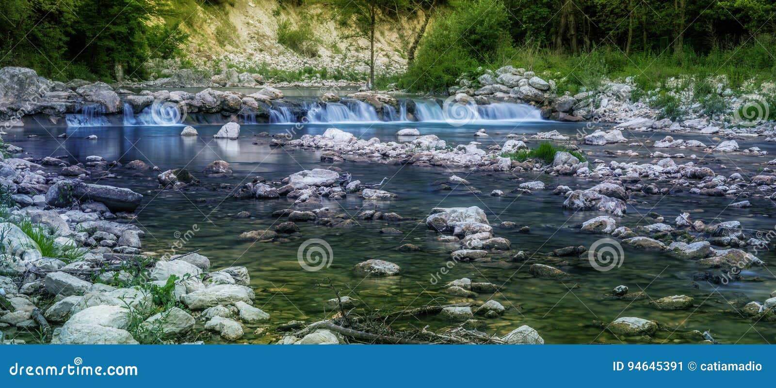 Fresh blue river stock image. Image of peaceful, waterfall - 94645391