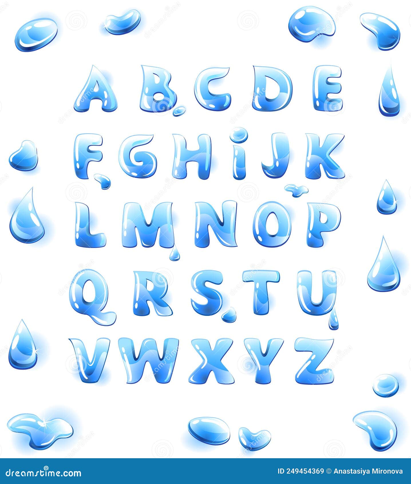 Water font stock vector. Illustration of type, typeface - 249454369