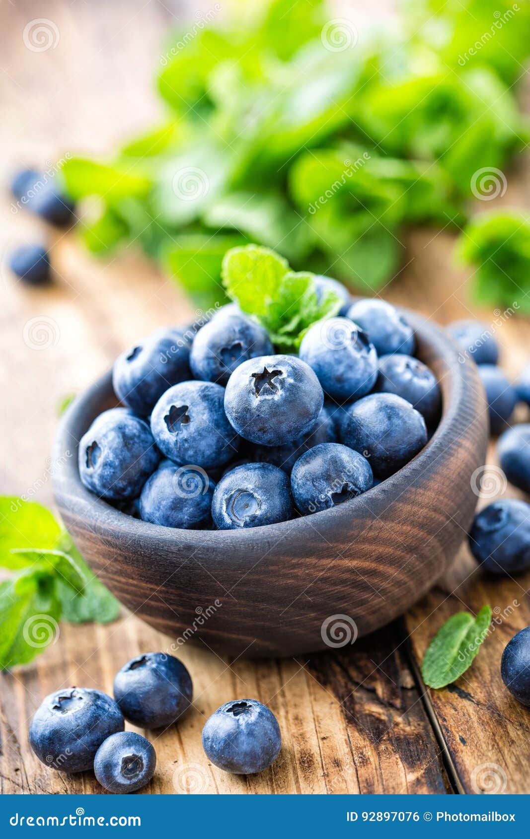 Fresh blueberries in bowl stock photo. Image of delicious - 92897076