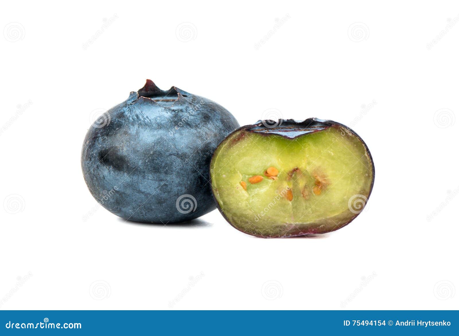 Fresh blueberries and half stock photo. Image of blue - 75494154