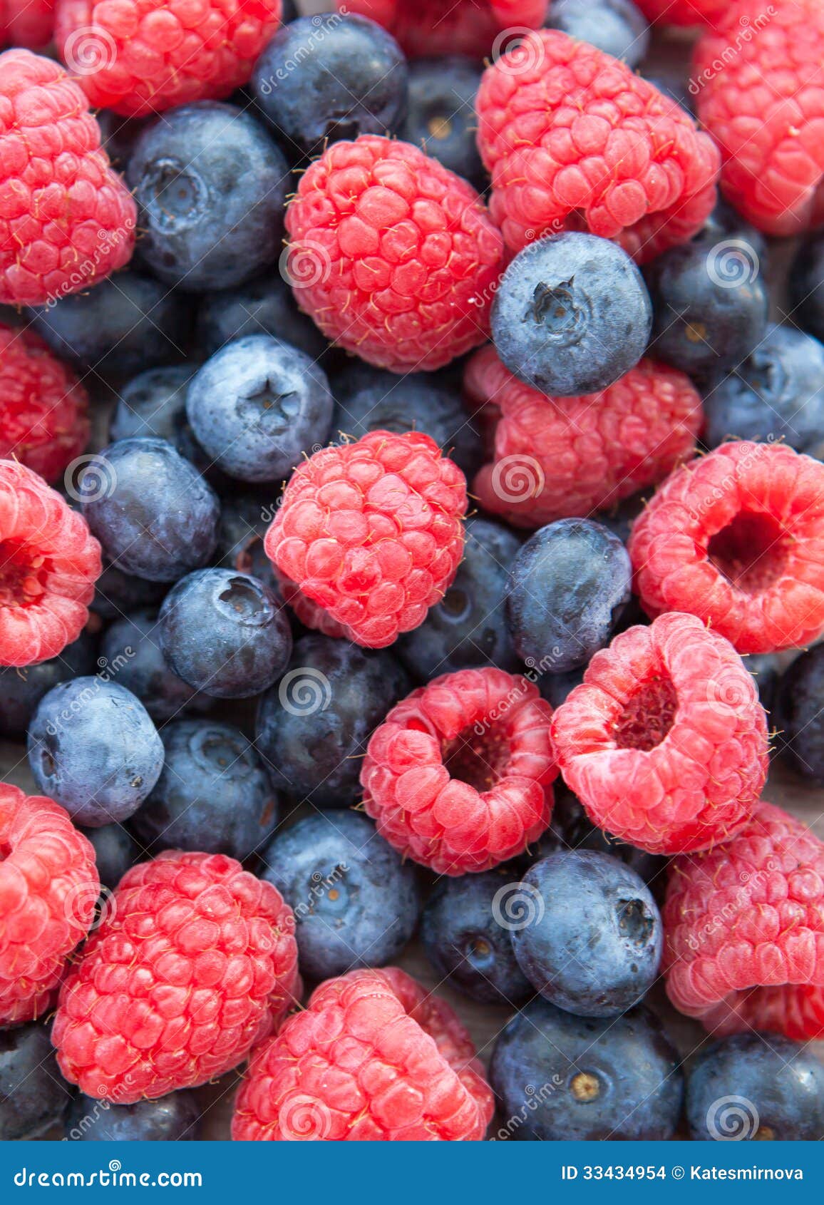 Fresh Blueberries and Raspberries Stock Photo - Image of natural ...