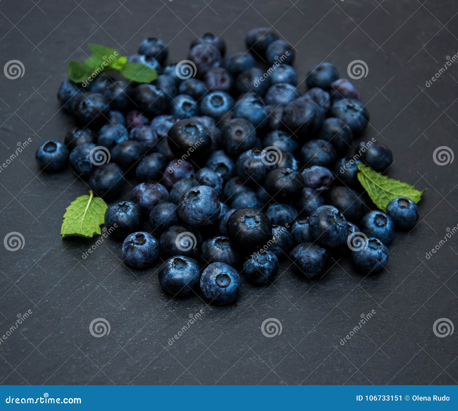 Fresh Blueberries on a Stone Background Stock Image - Image of ...