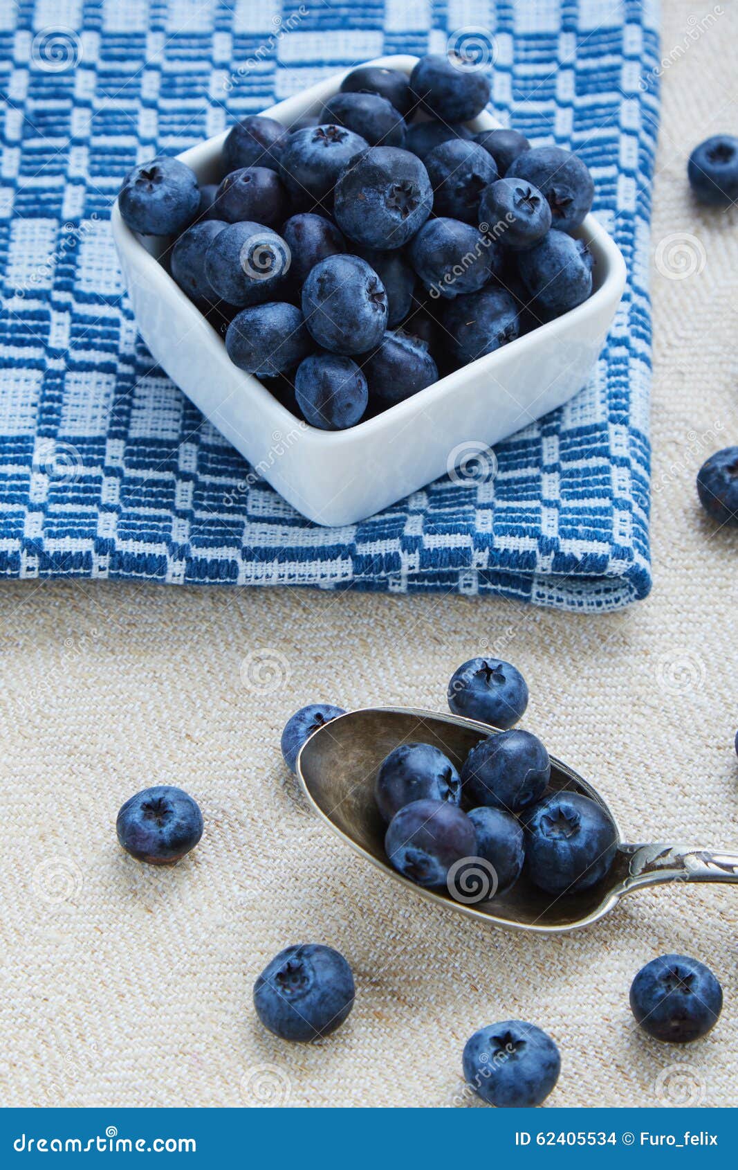 Fresh blueberries on table stock photo. Image of cloth - 62405534
