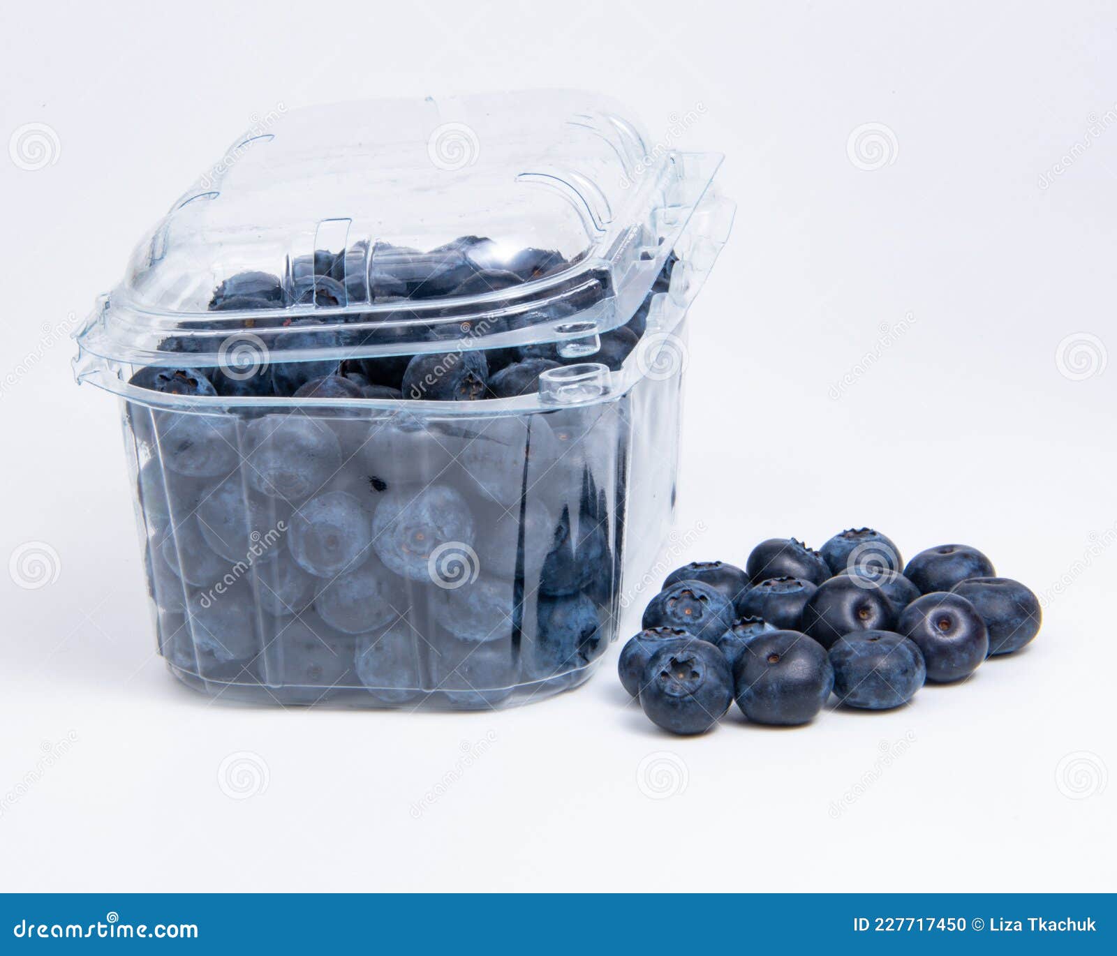 Fresh Blueberry in Box on the White Background Stock Photo - Image of ...