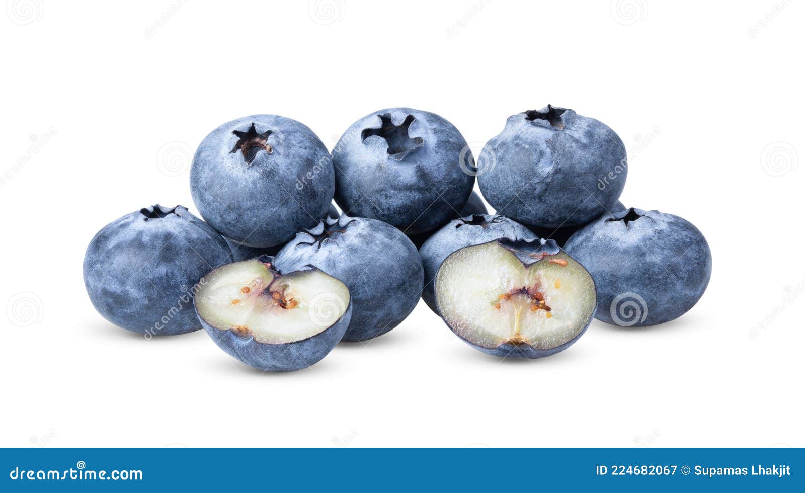 Fresh Blueberry on White Background Stock Image - Image of vitamin ...