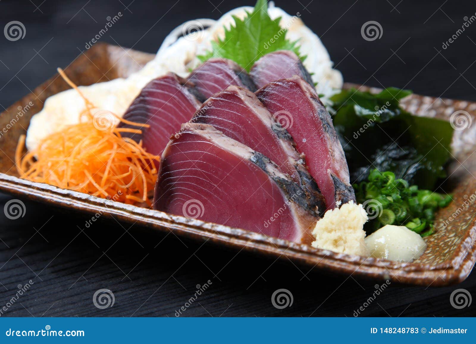Fresh Bonito Sashimi on a Dining Table Stock Image - Image of delicious ...