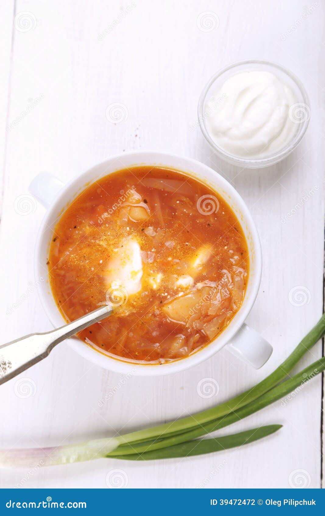Fresh borsch stock photo. Image of bowl, cream, full - 39472472