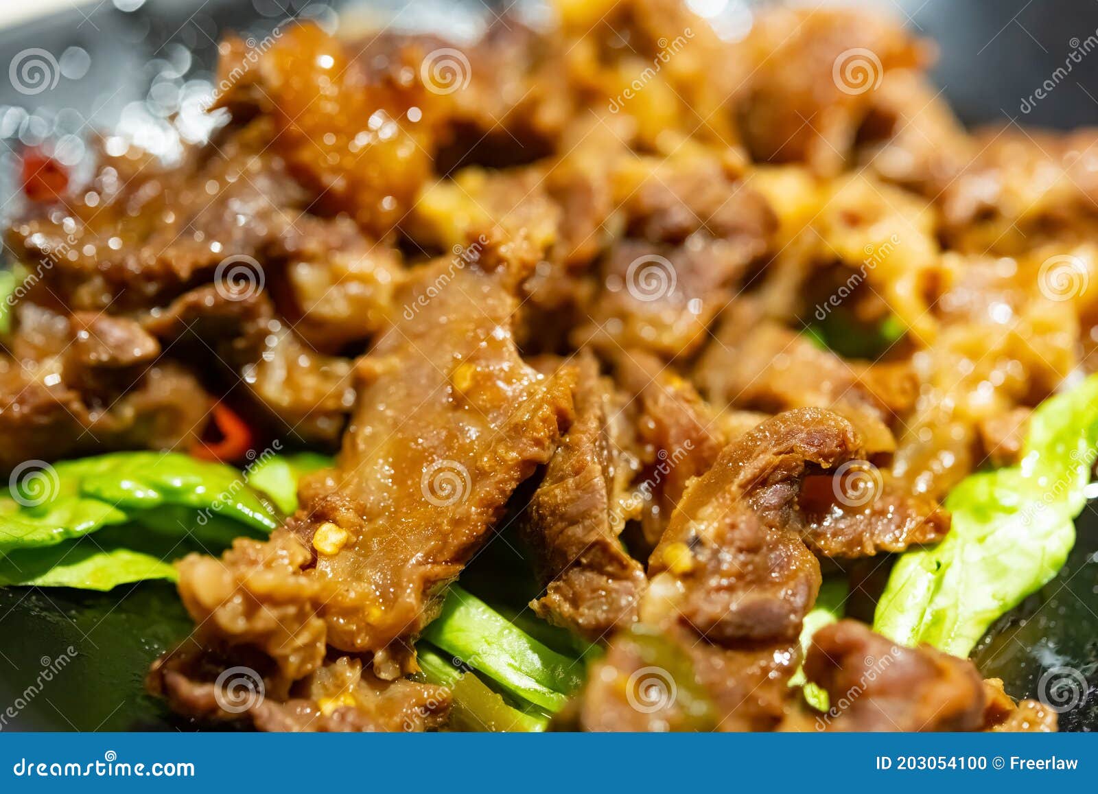 A Fresh Braised Veal Cheeks on a Dish Stock Photo - Image of beef ...