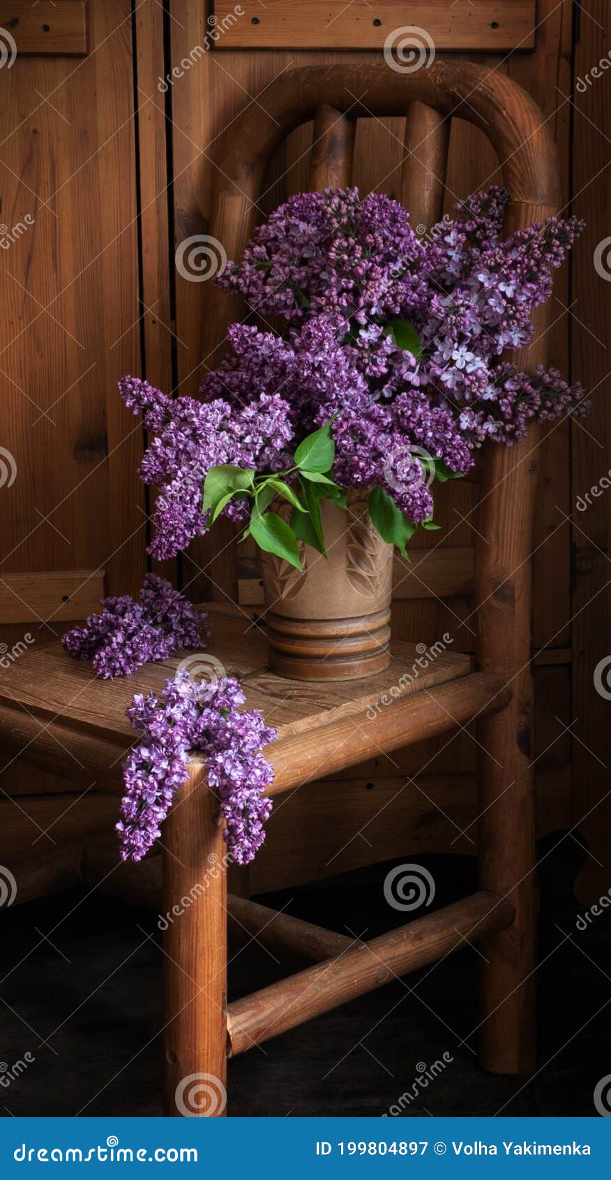 Still Life of Beautiful Spring Flowers Stock Image - Image of chair ...