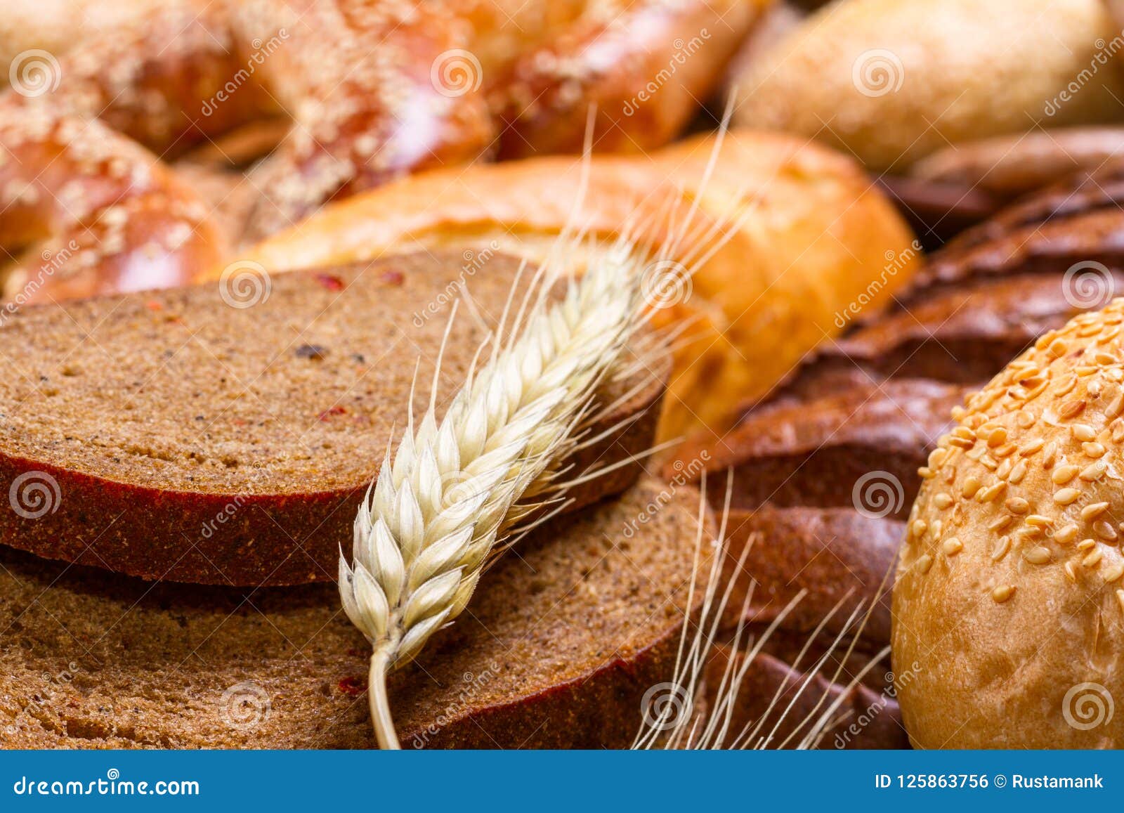 Fresh Bread and Bakery in the Form of Background Stock Photo - Image of ...