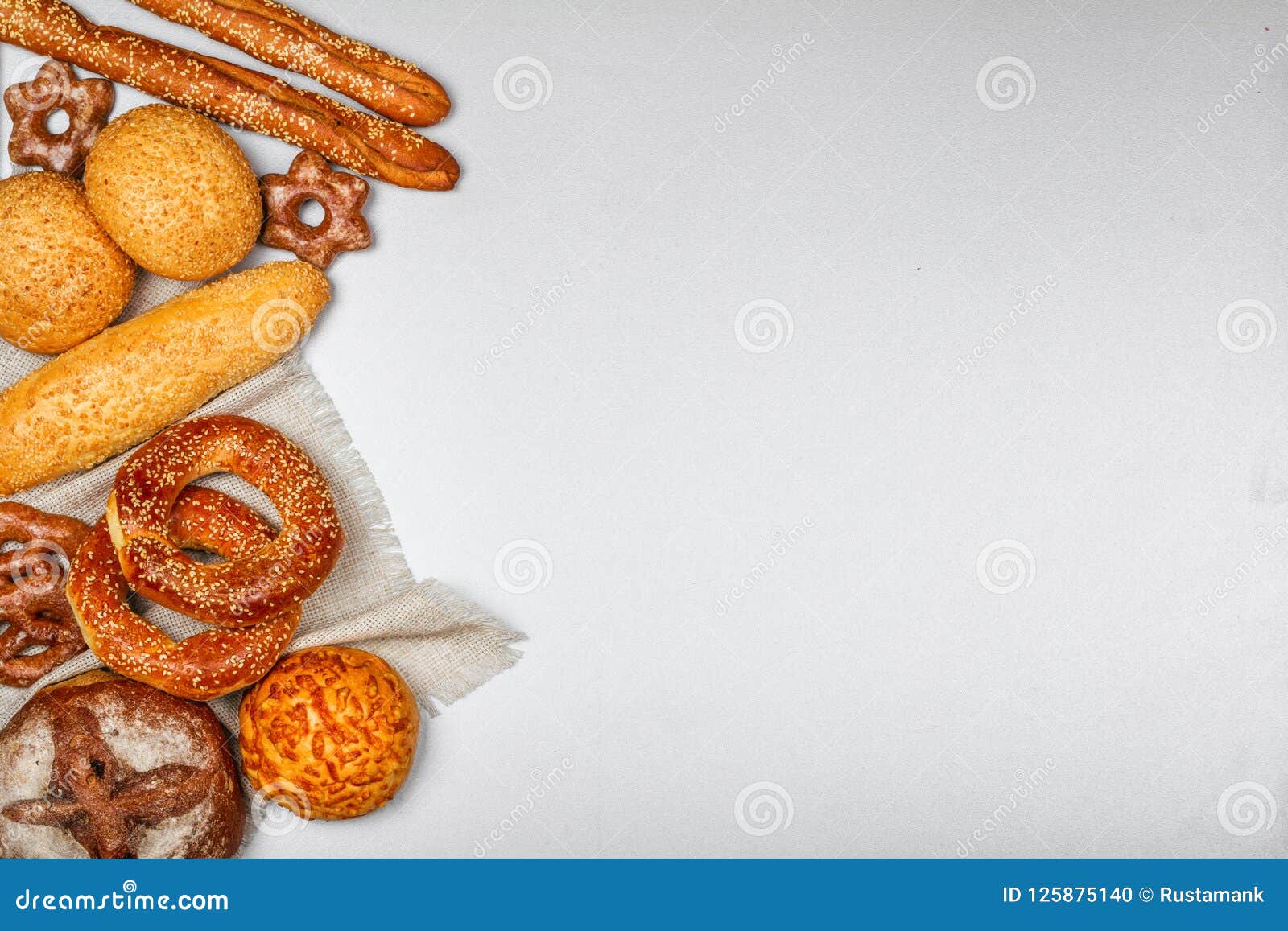 Fresh Bread and Bakery in the Form of Background Stock Photo - Image of ...