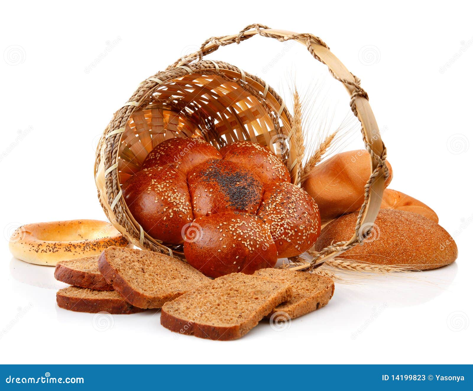 Fresh bread in the basket stock image. Image of fresh - 14199823