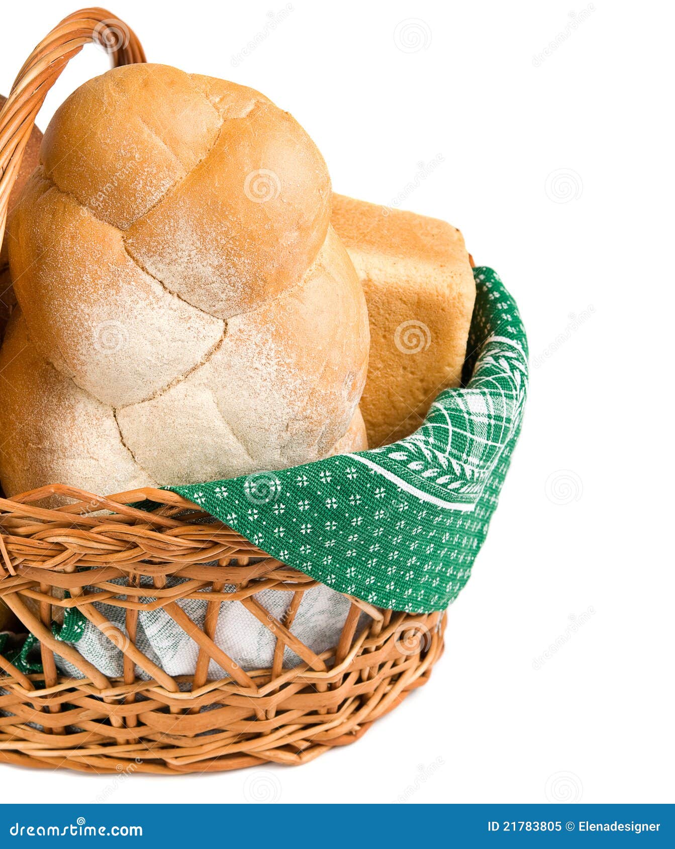 Fresh bread in the basket stock image. Image of kitchen - 21783805