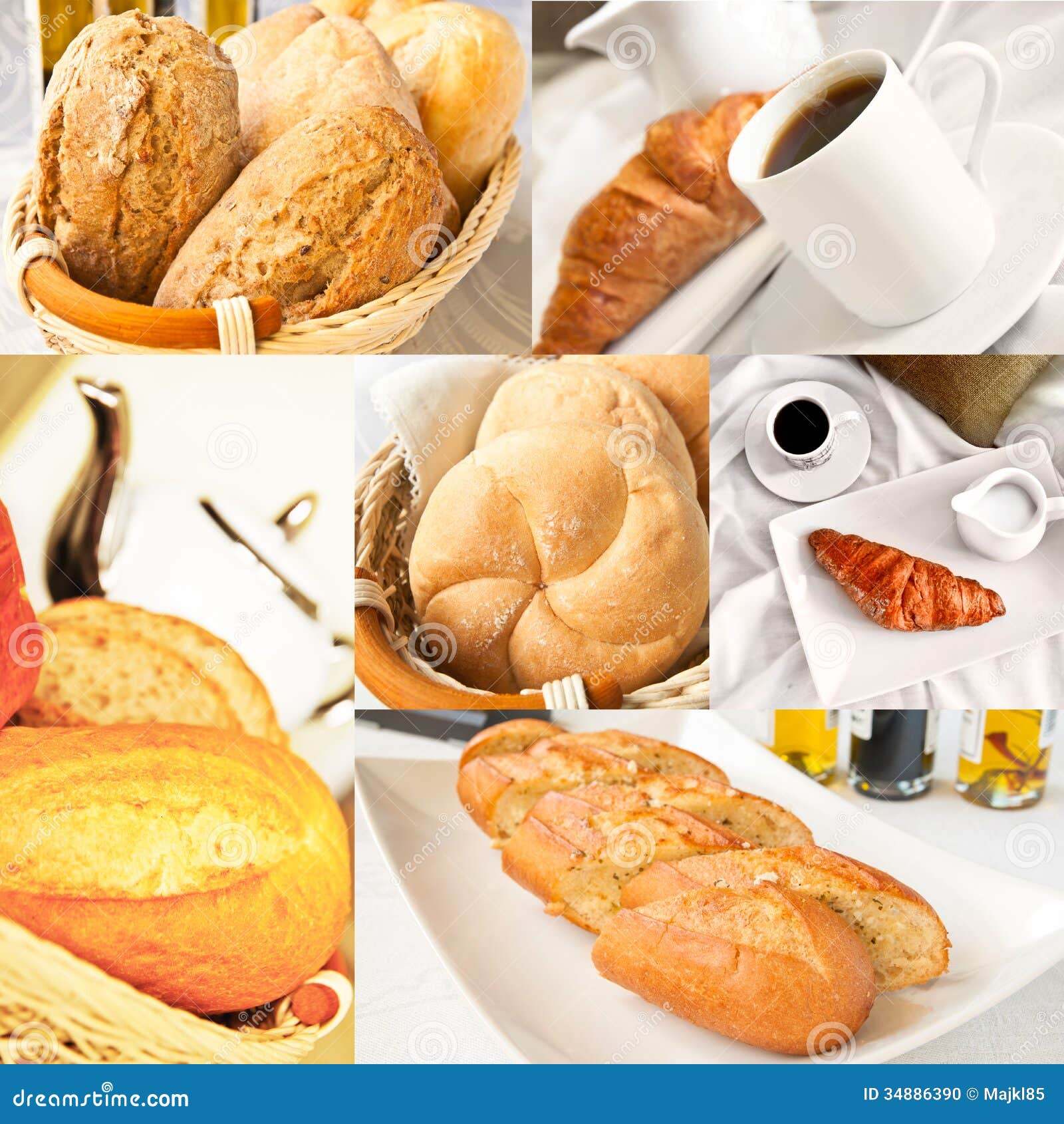 Fresh Bread - Collage of Six Photos Stock Photo - Image of loaf, tasty ...