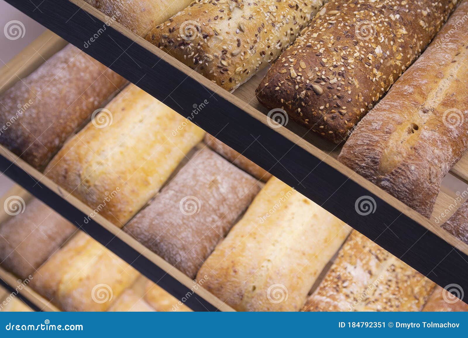 Fresh Bread on the Counter Close-up Stock Image - Image of bread ...