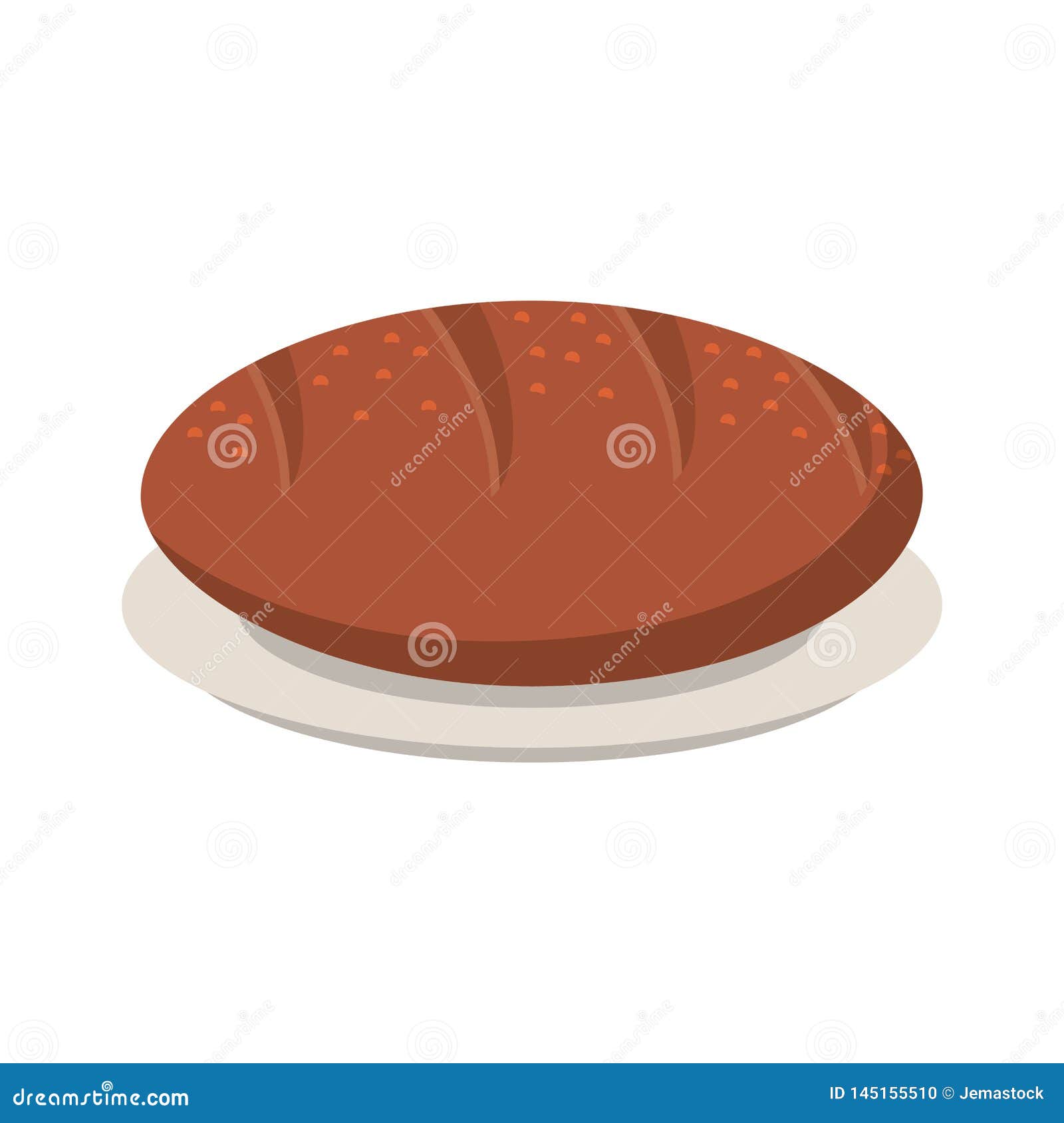 Fresh bread on dish stock vector. Illustration of quality - 145155510