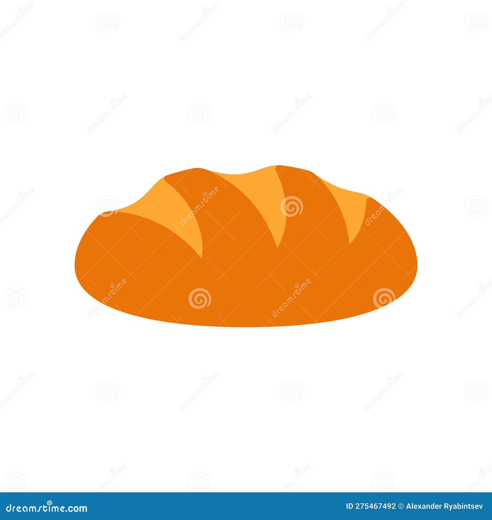Fresh Bread Loaf Flat Style Vector Illustration Stock Vector ...