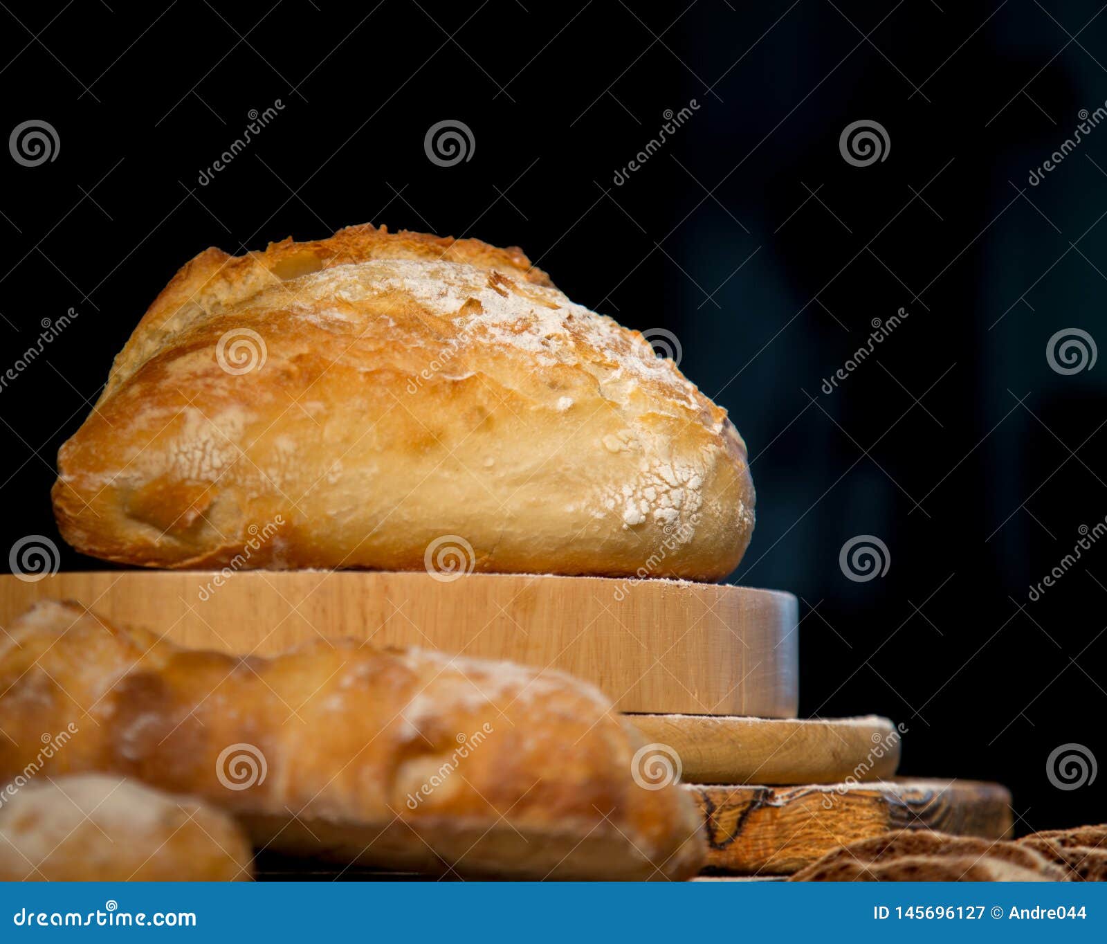 Fresh bread stock image. Image of copy, bake, meal, background - 145696127