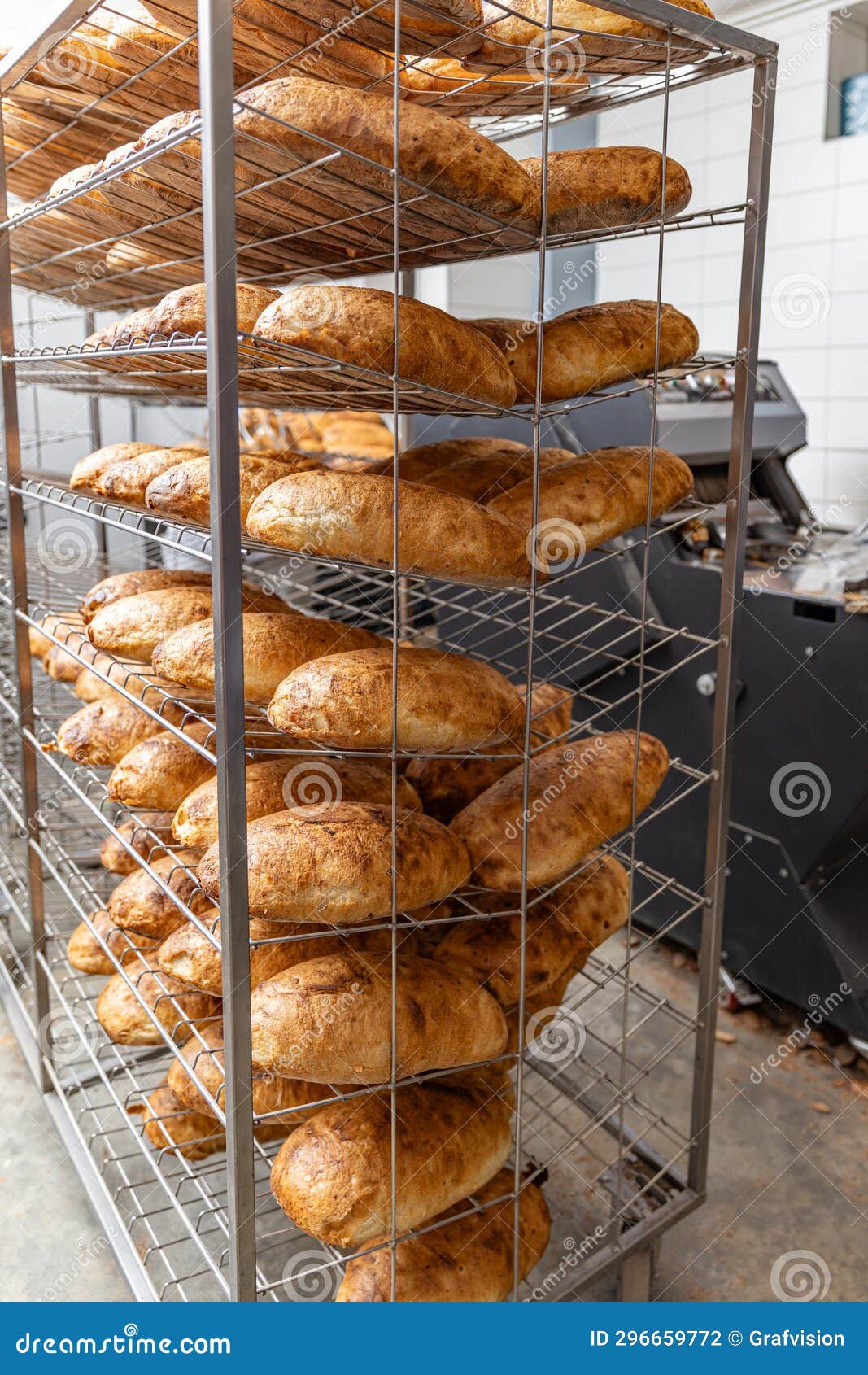 Fresh Bread with Golden Crust Stock Photo - Image of shelf, industry ...