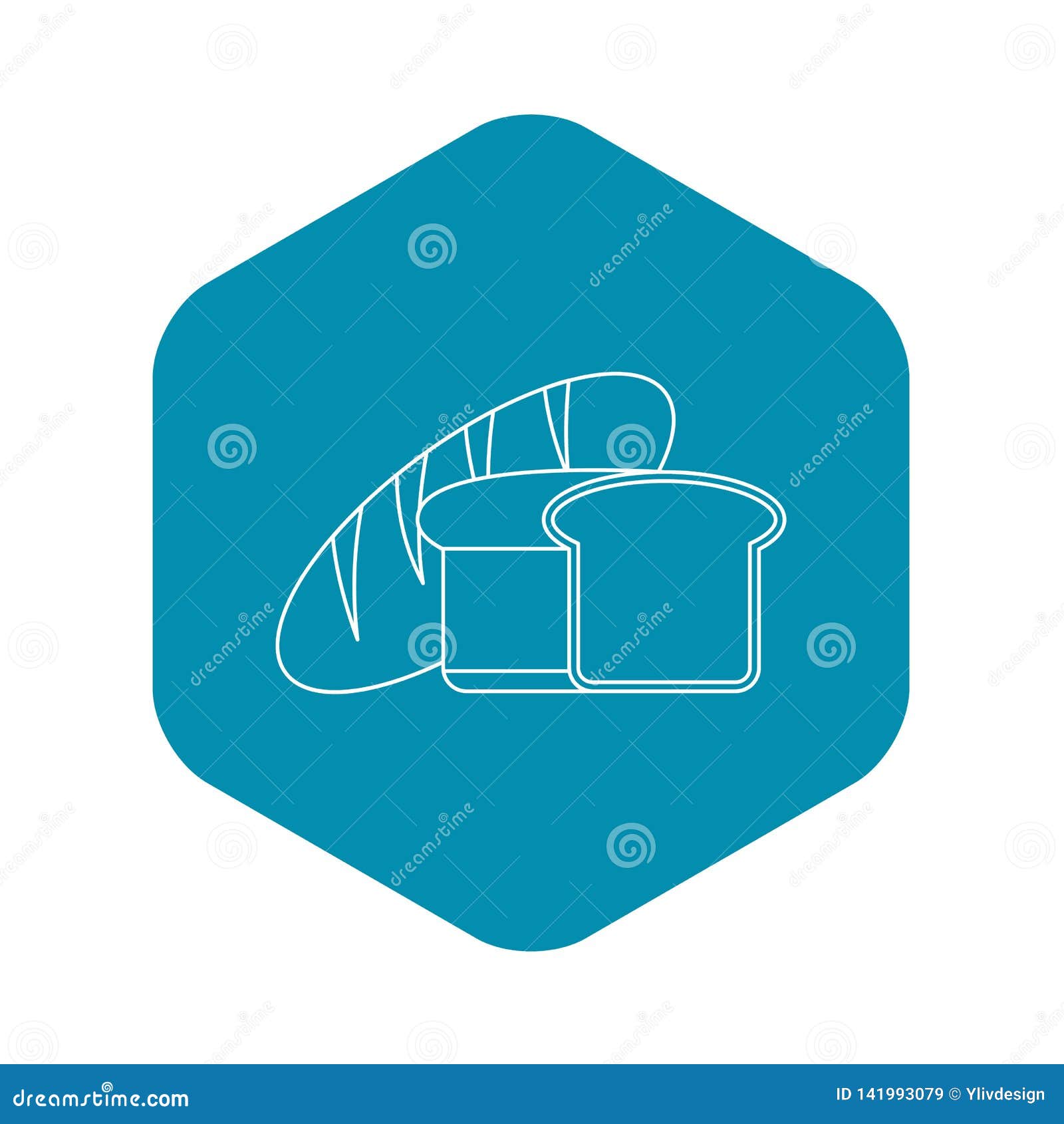 Fresh Bread Icon, Outline Style Stock Vector - Illustration of ...