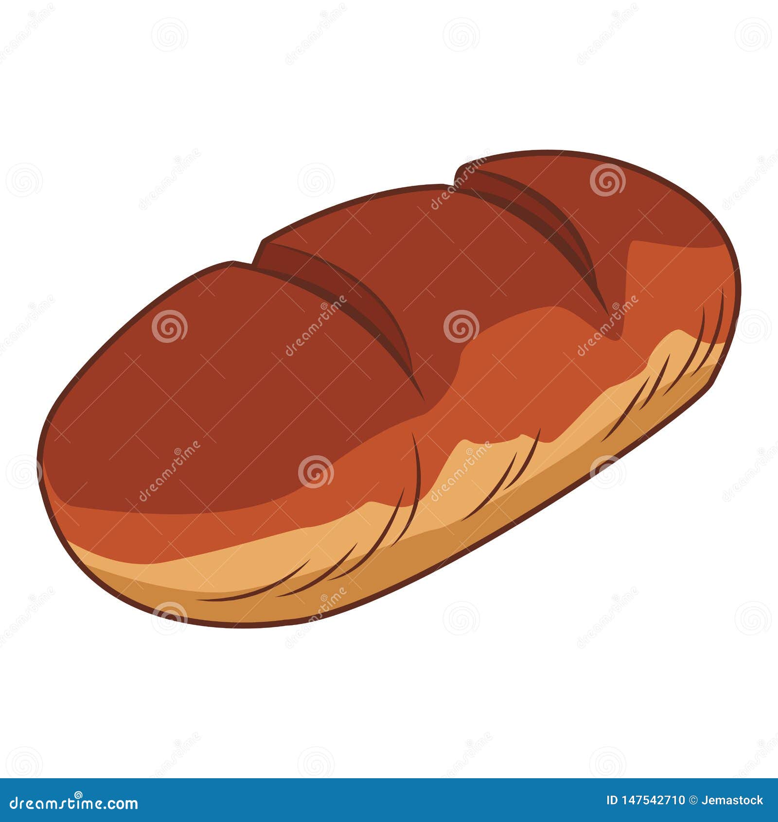 Fresh bread isolated stock vector. Illustration of background - 147542710