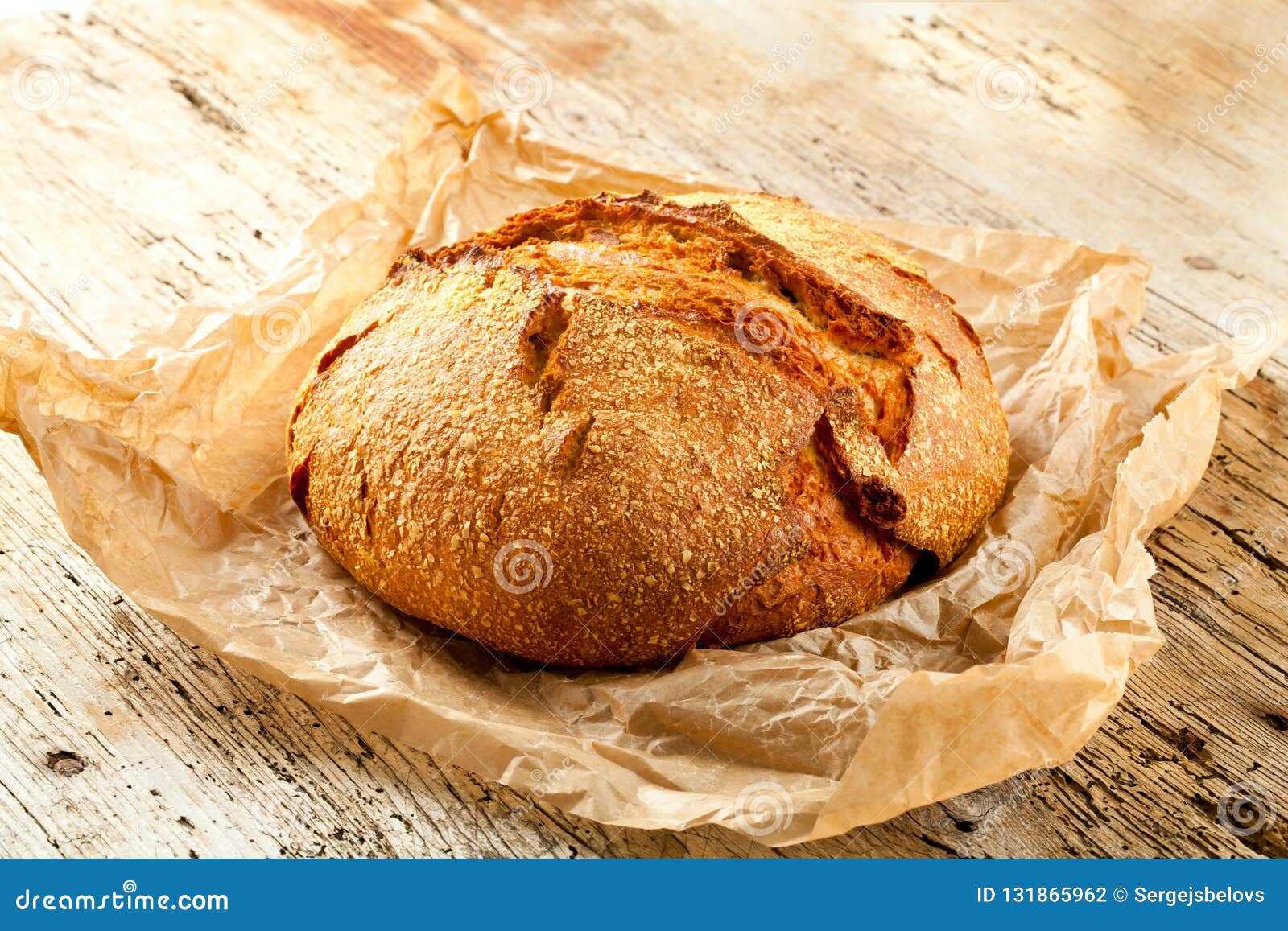Fresh Bread on the Kitchen Table. the Healthy Eating and Traditional ...