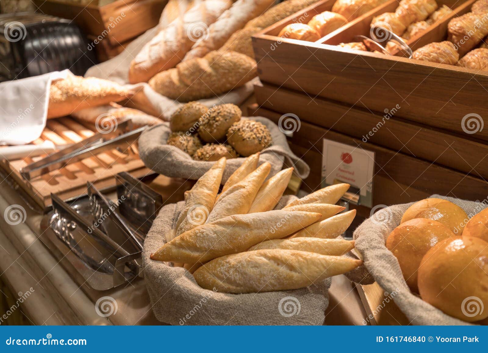 Fresh Bread in Luxury Hotel Breakfast Buffet Stock Photo - Image of ...