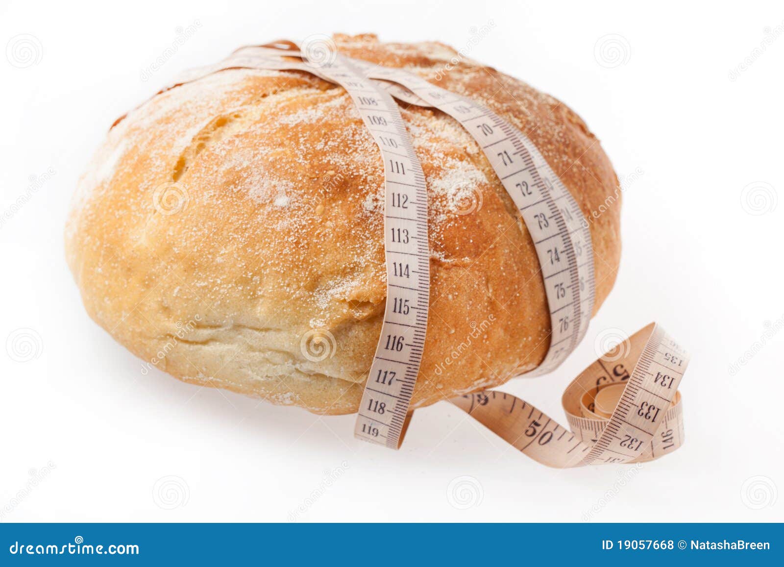 Fresh Bread with Measuring Tape Stock Photo - Image of diet, gourmet ...
