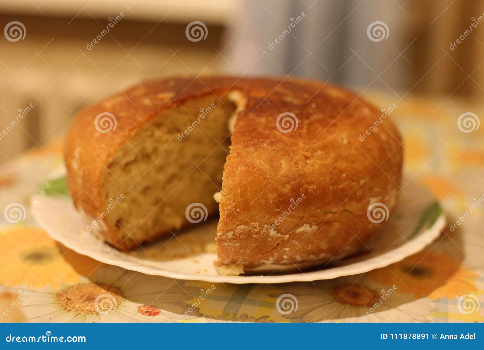 Fresh bread on the plate stock image. Image of diet - 111878891