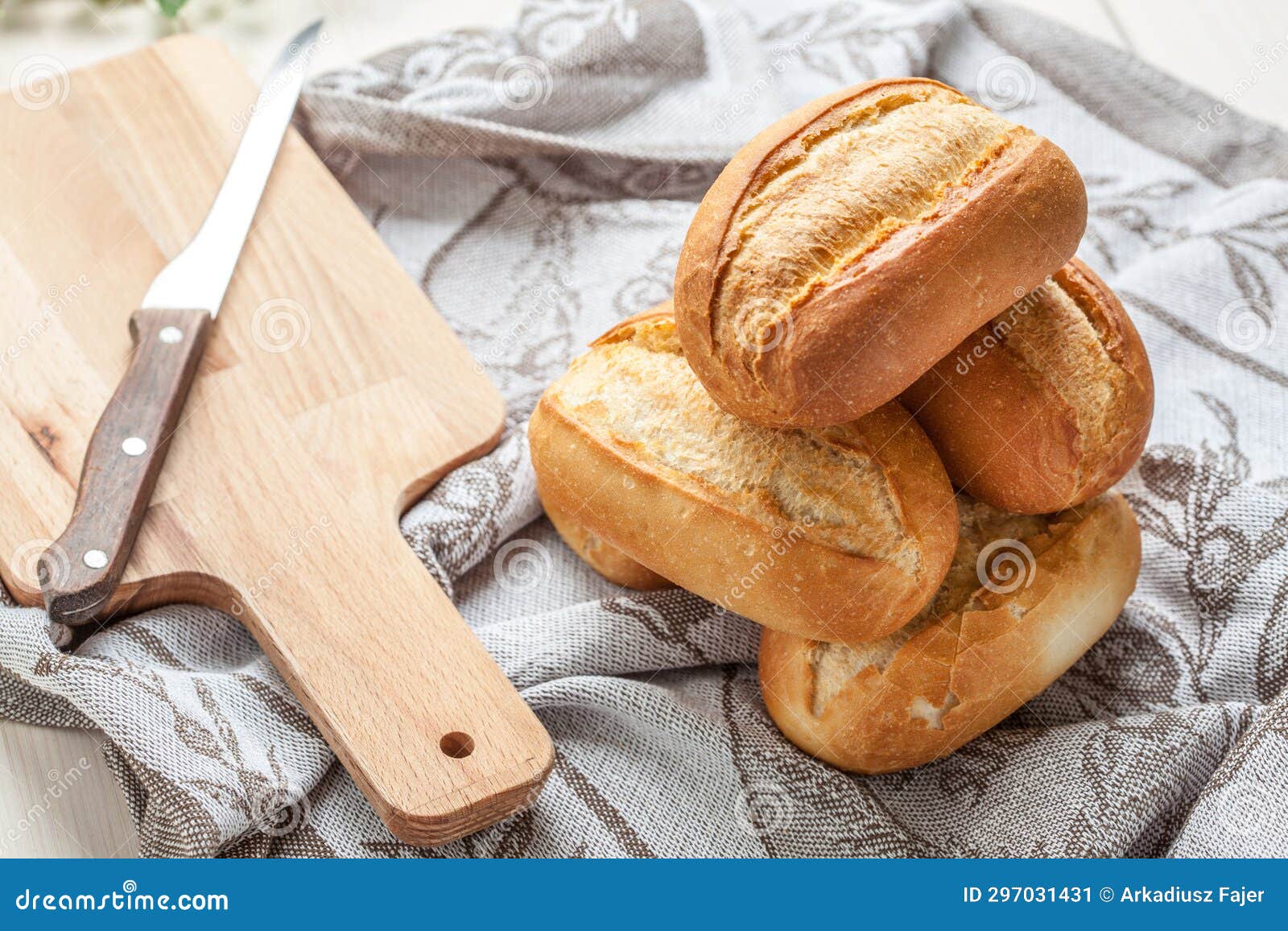 Freshly baked crusty rolls stock image. Image of food - 297031431