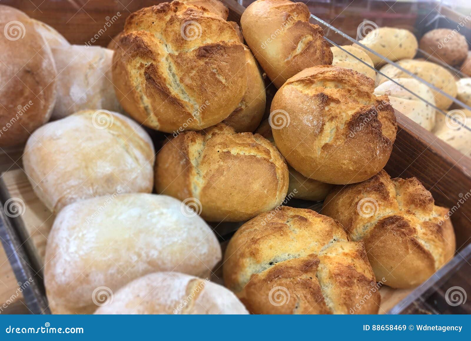 Fresh bread rolls stock image. Image of bakery, morning - 88658469