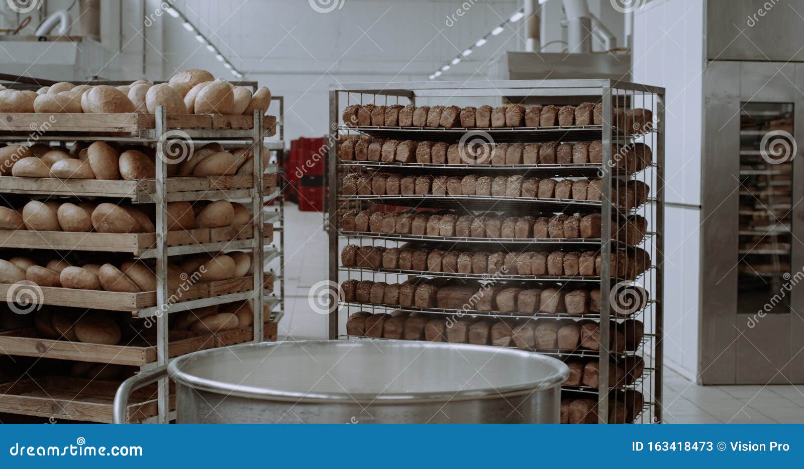 Fresh Bread on Shelves in a Bakery Stock Image - Image of caucasian ...