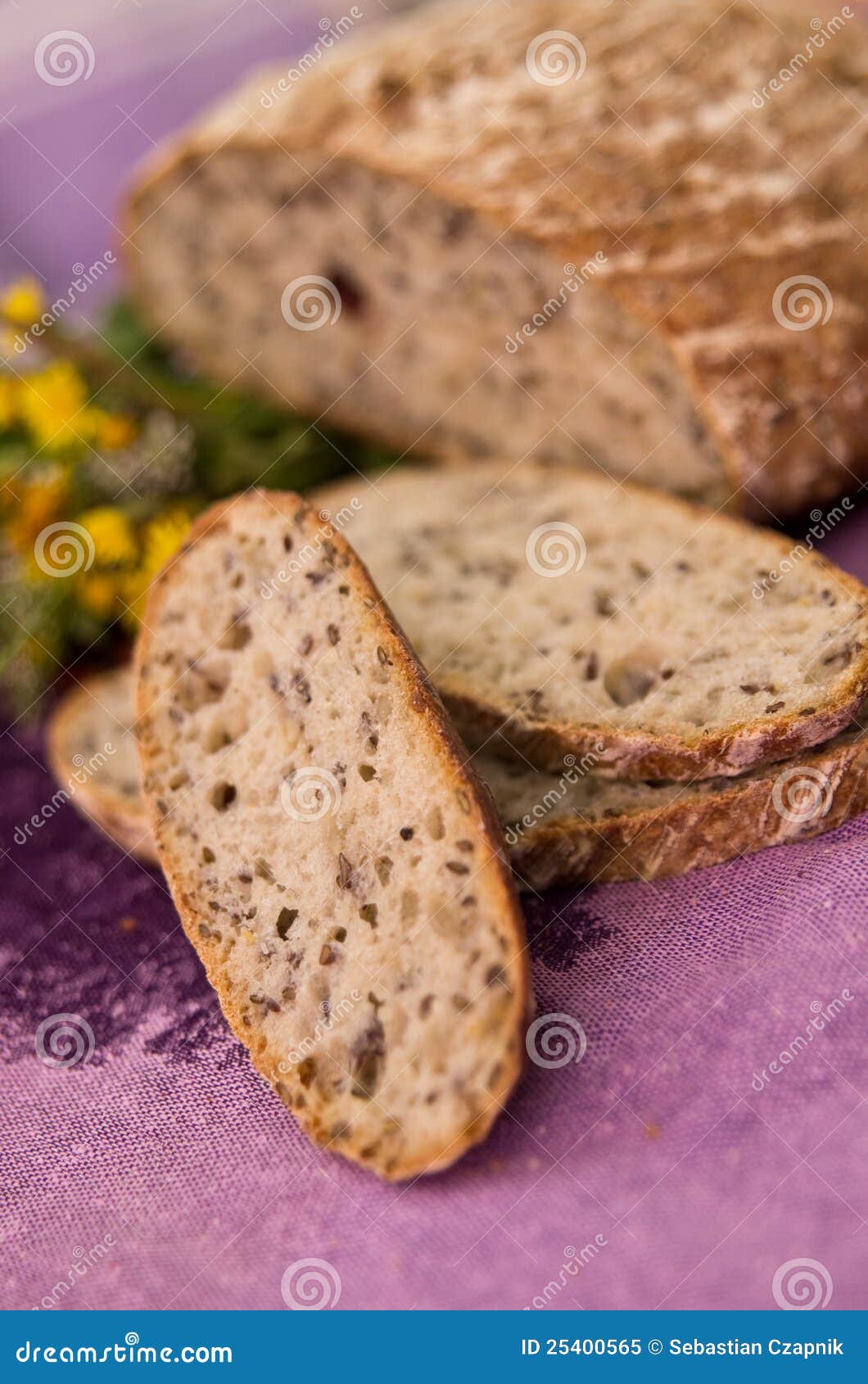 Fresh bread slices stock image. Image of baking, wholesome - 25400565