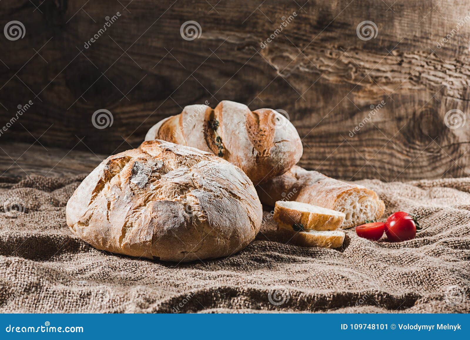 Fresh Bread on Table Close-up Stock Image - Image of baguette, homemade ...