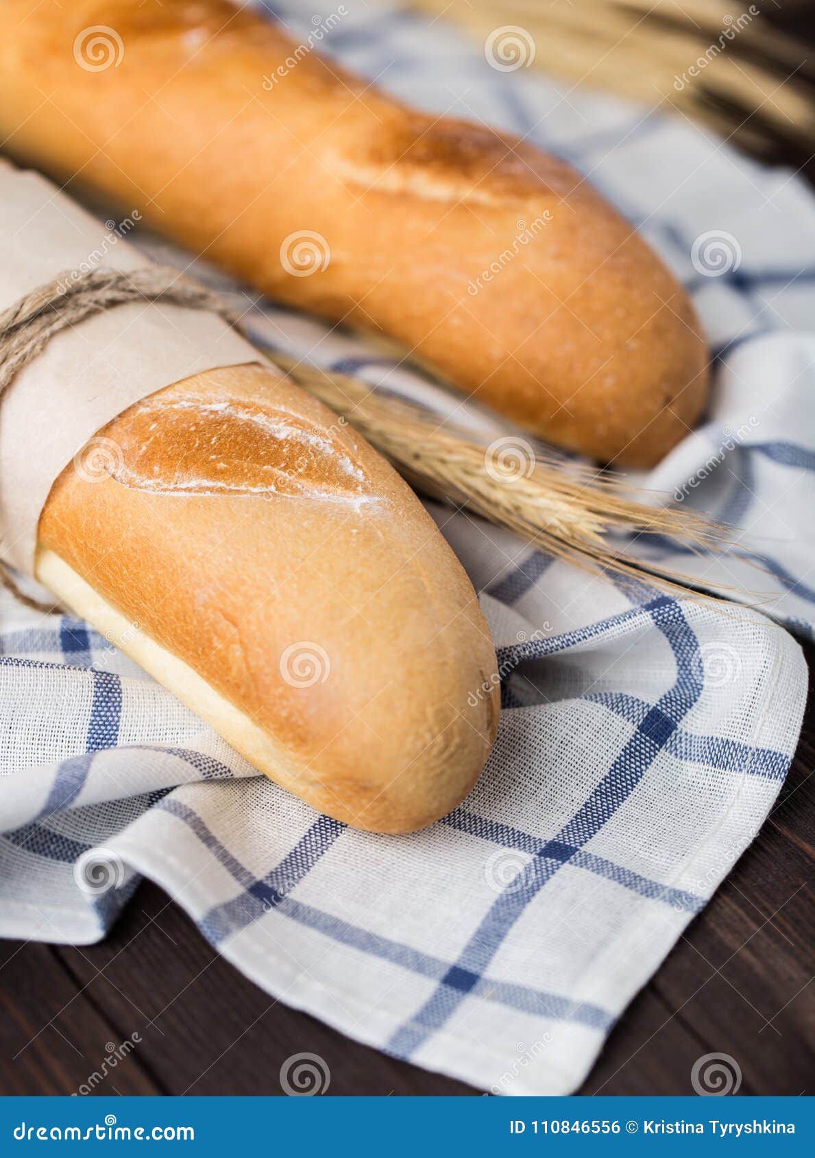 Fresh Bread on Table. Homemade Bread. Kitchen or Bakery Poster Design ...