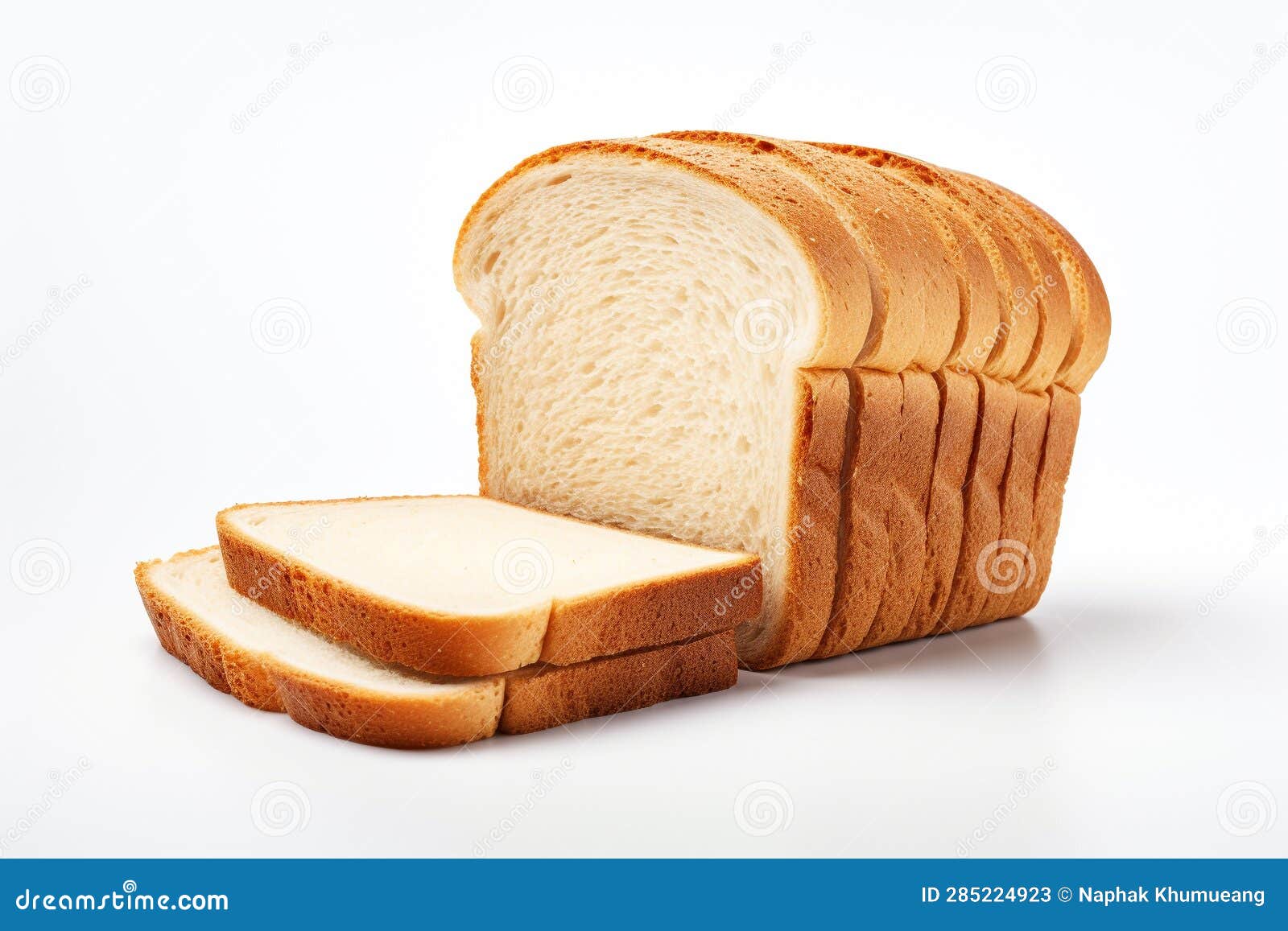 Fresh Bread on a White Background. Generative Ai Stock Illustration ...