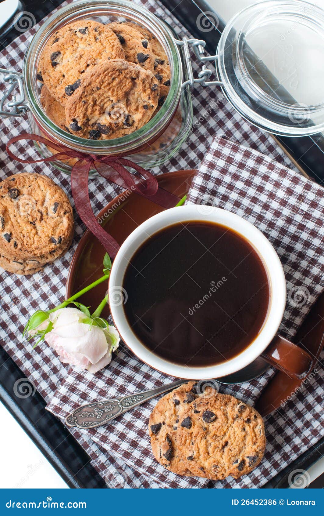 Fresh Breakfast, Coffee and Cookies Stock Photo - Image of chocolate ...