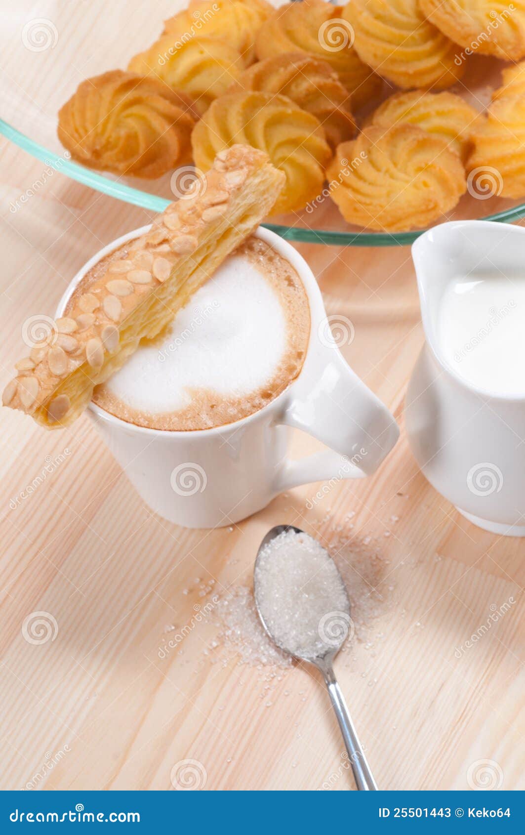 Fresh Breakfast Coffee and Pastry Stock Image - Image of saucer, drink ...