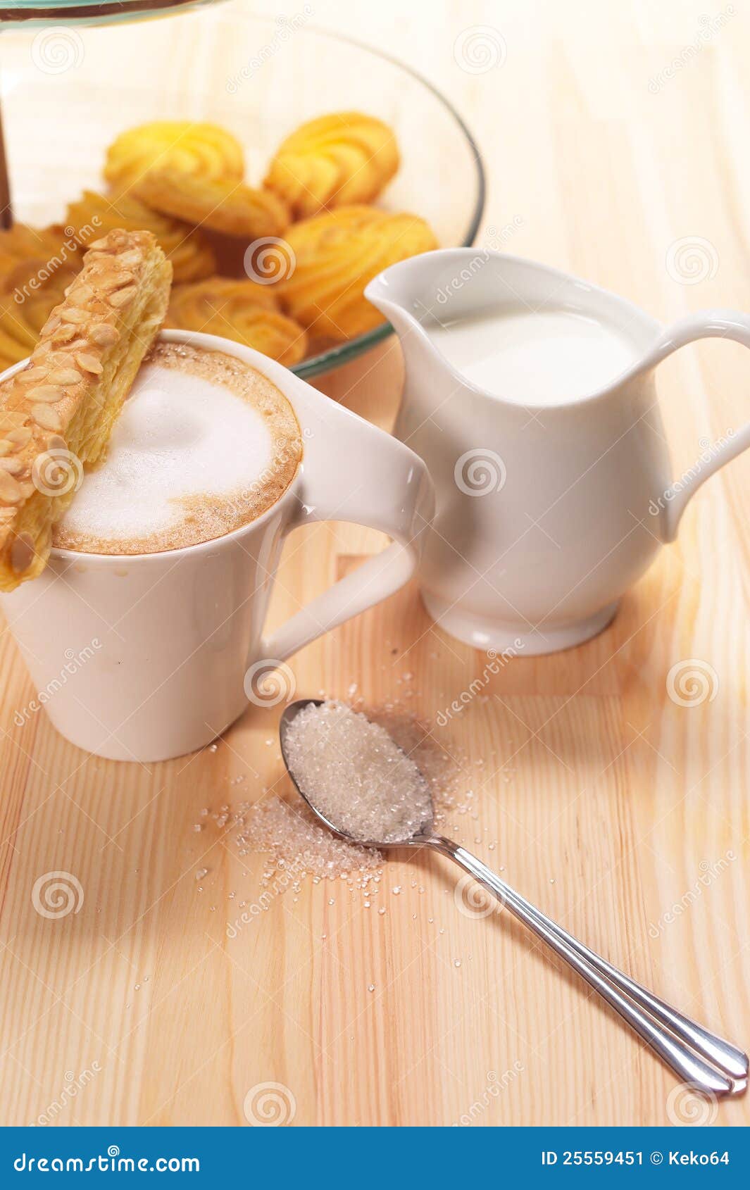 Fresh Breakfast Coffee and Pastry Stock Image - Image of color, french ...