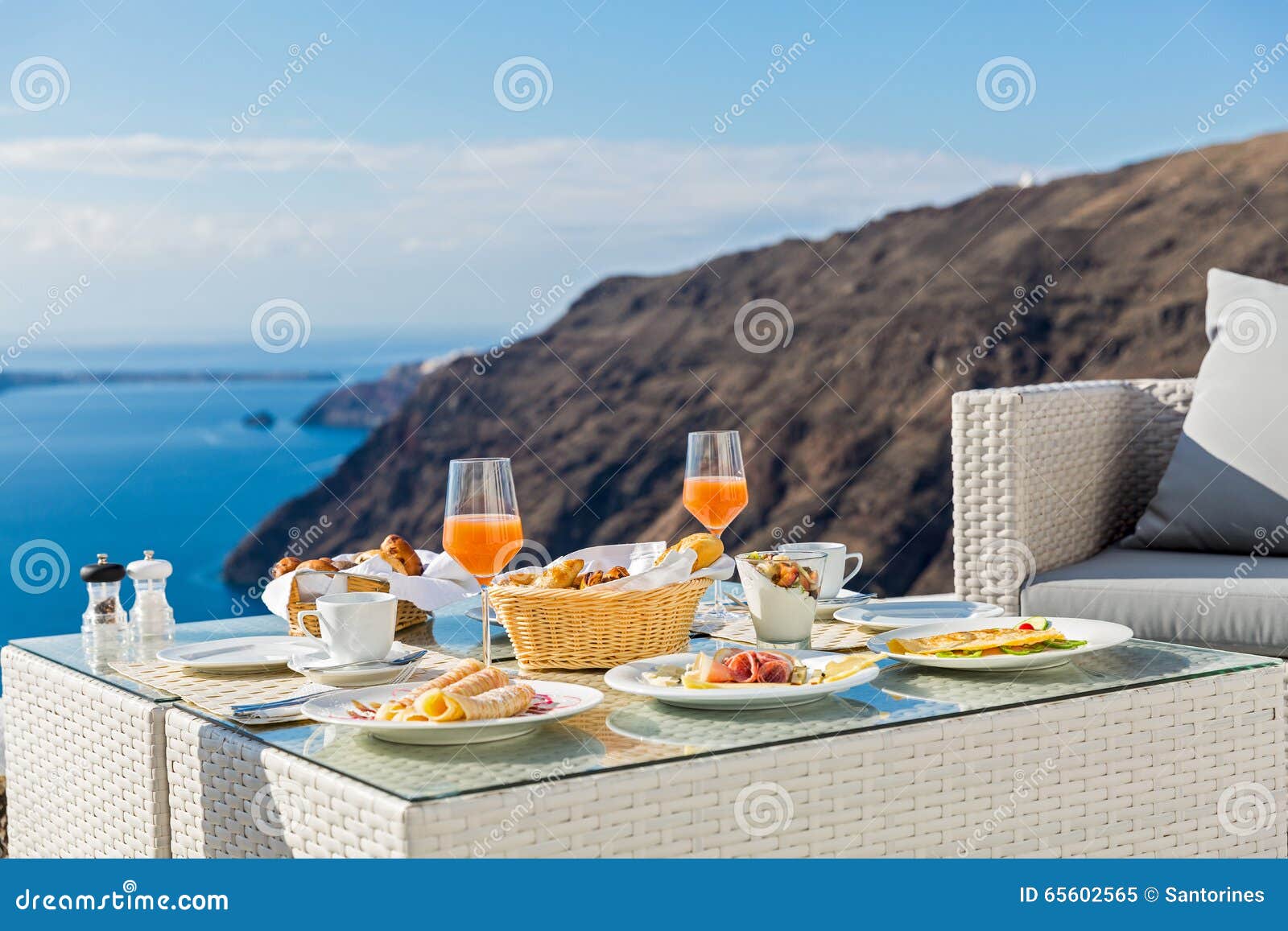 Fresh Breakfast in Sea Views Stock Image - Image of dessert, food: 65602565