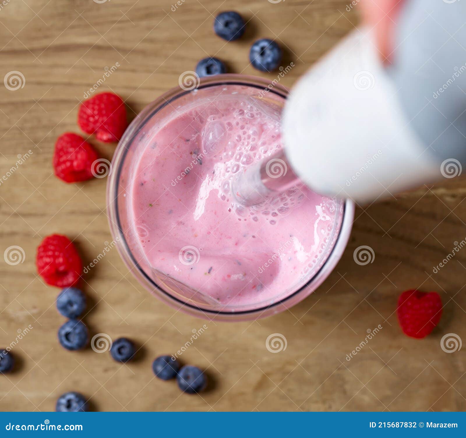 Fresh breakfast smoothie stock photo. Image of process - 215687832