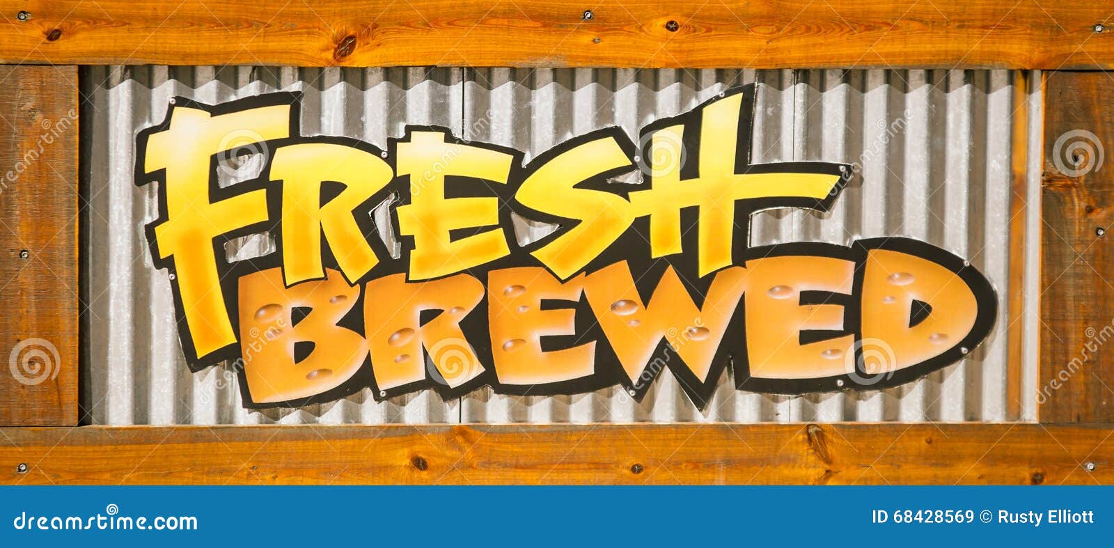 Fresh brewed sign stock image. Image of advertising, poster - 68428569