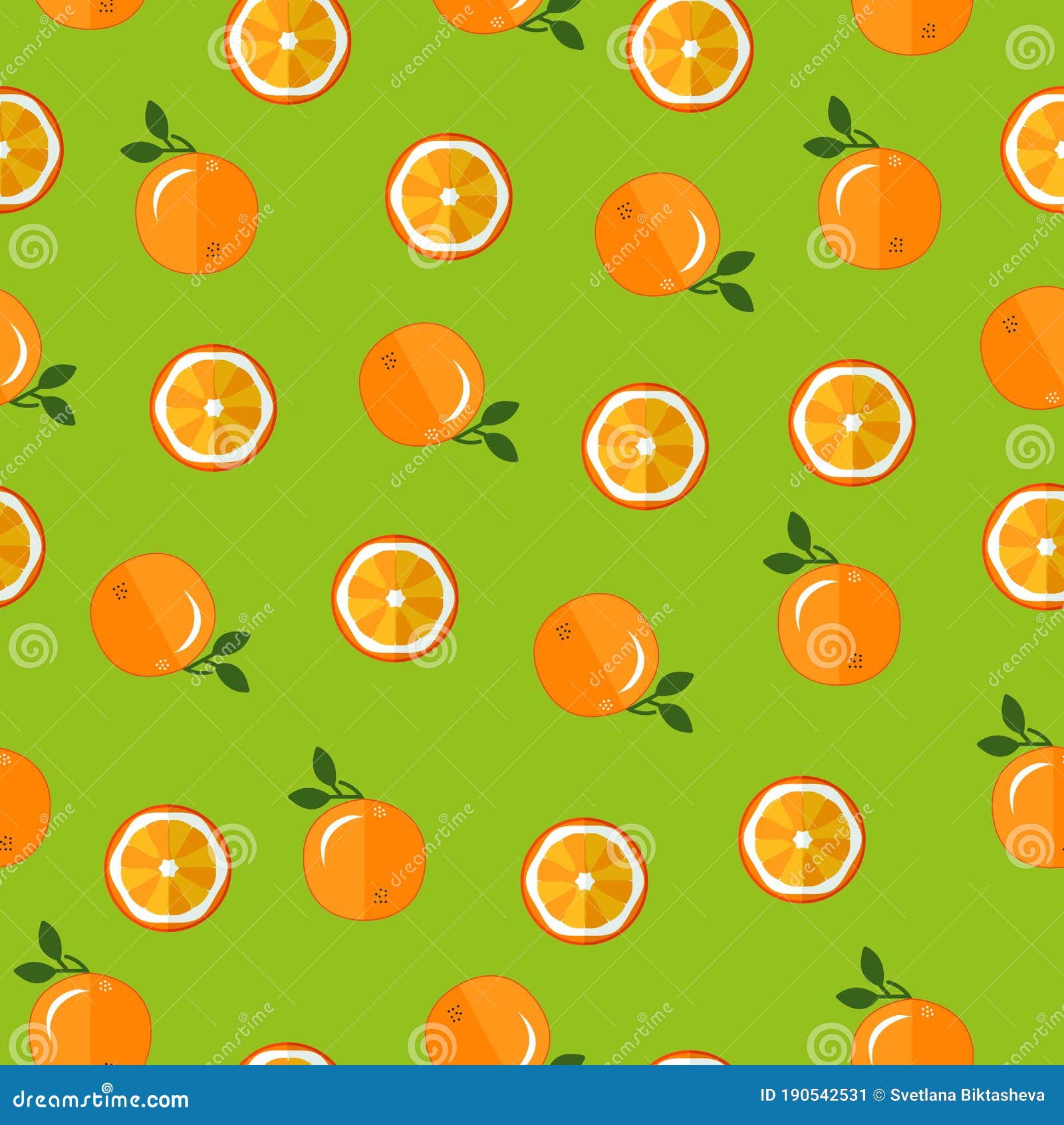 Fresh, Bright Orange Pattern on a Green Background Stock Vector ...