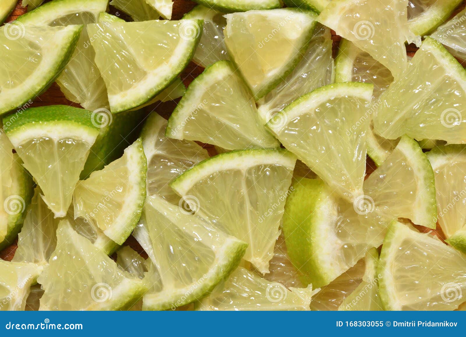 Fresh and Bright Sliced Lime in the Form of Triangles Stock Image ...