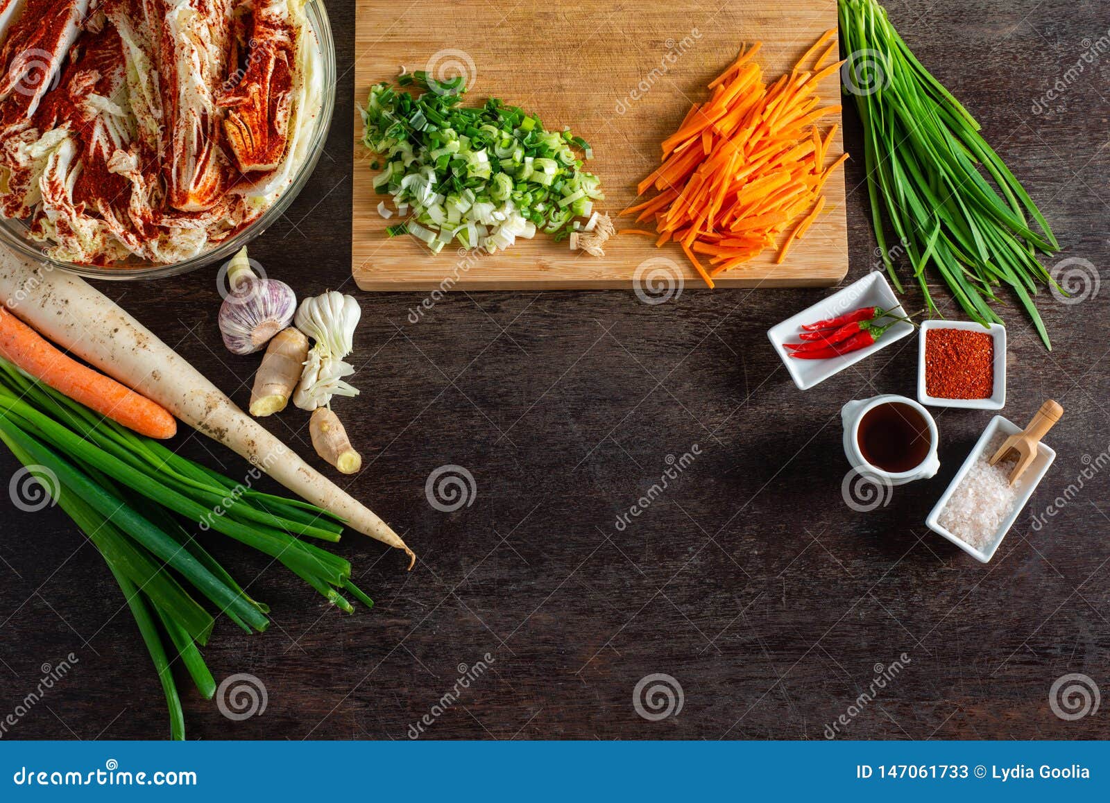 Ingredients for Kimchi stock image. Image of green, chopping - 147061733
