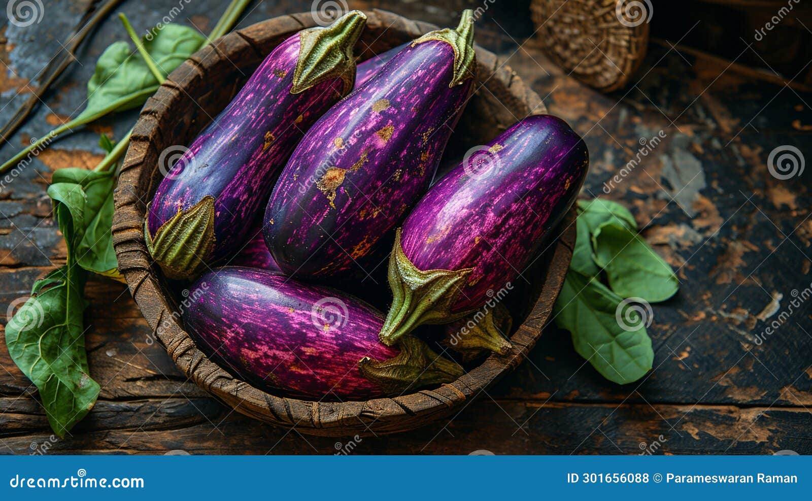 Fresh Brinjal On Basket Royalty-Free Stock Photography | CartoonDealer ...