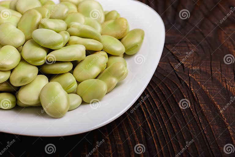 Fresh Broad Beans on a Rustic Background Stock Photo - Image of ...