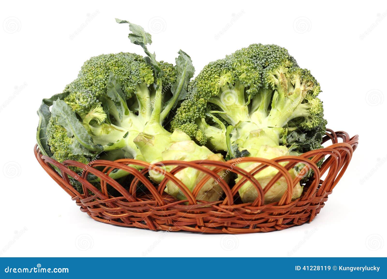 The Fresh Broccoli in Basket Stock Image - Image of nature, cabbage ...