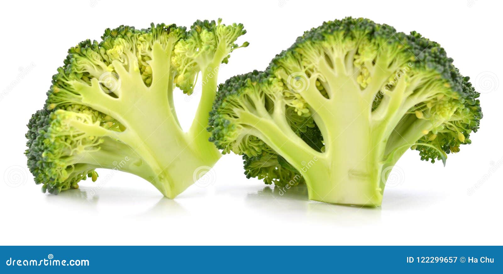 Fresh Broccoli Cut Pieces on White Table Stock Image - Image of good ...